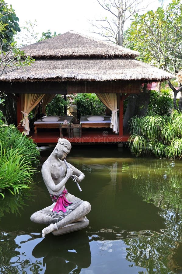 Spa Sign Board in Balinese Resort Stock Photo - Image of boards, garden ...