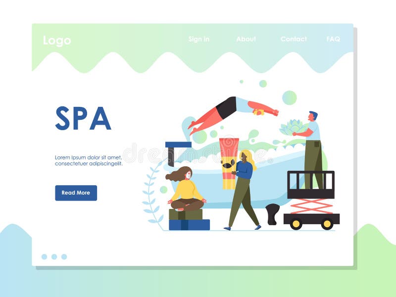 Spa Vector Website Landing Page Design Template Stock Vector ...