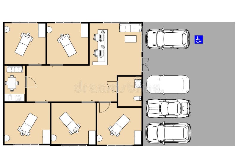 Spa Wellness Center Salon Floor Plan.Massage Center Top View Stock ...