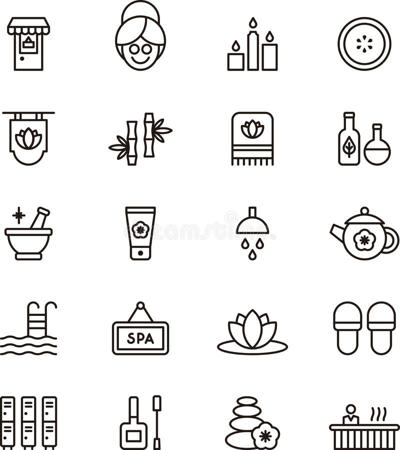 Spa & Wellness icons stock vector. Illustration of massage - 41786774