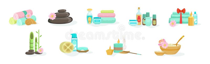 Spa Wellness Salon Item and Objects Vector Set Stock Vector ...