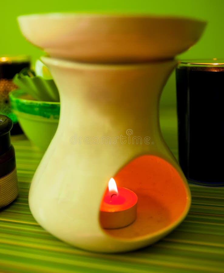 Spa and welnes candles stock image. Image of treatment - 35323225