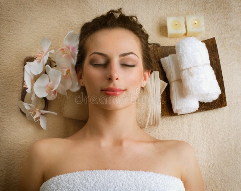 Close-up of Attractive Woman Relaxing Spa Stock Image - Image of pretty ...