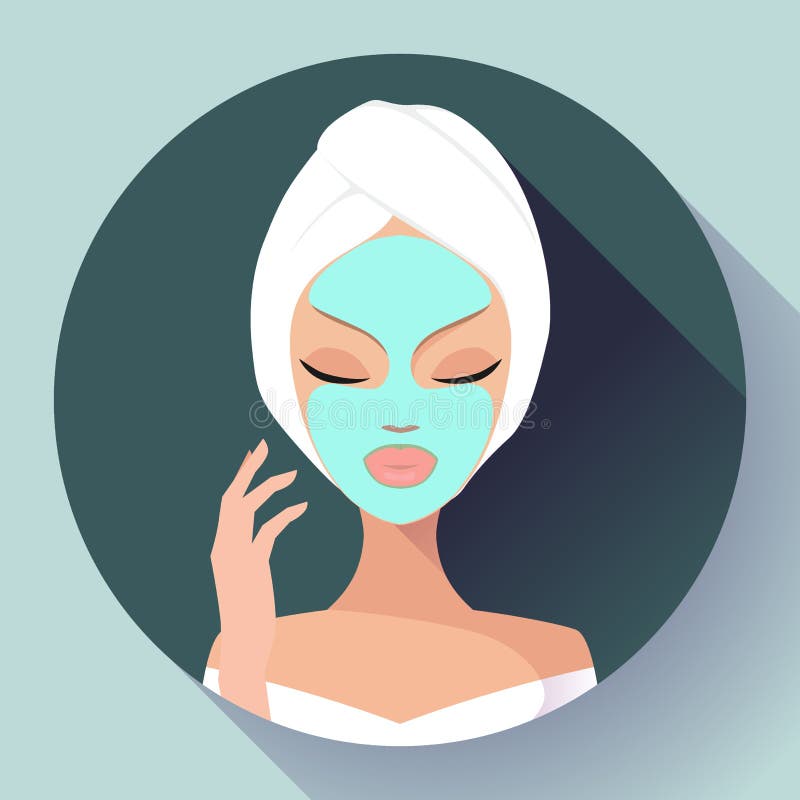 Spa Woman Applying Facial Cleansing Mask Beauty Treatments Stock