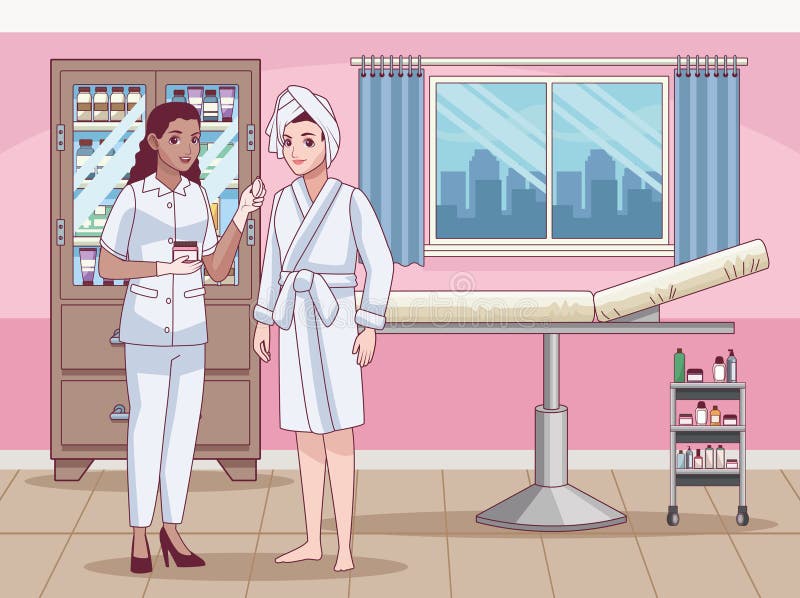 Spa Worker and Client Workplace Stock Illustration - Illustration of ...