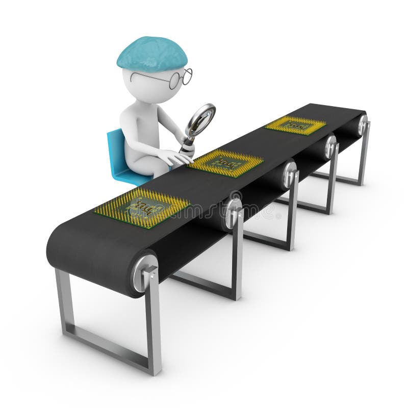 Spaander Op De Lopende Band Stock Illustratie - Illustration of ...