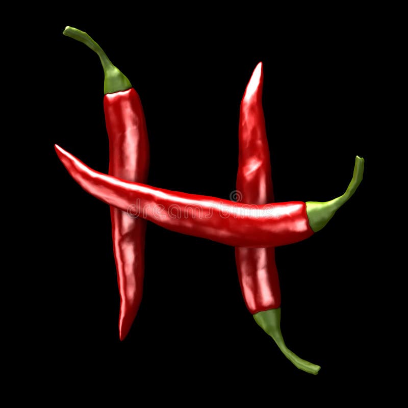 Spaanse peper abc - H stock illustratie. Illustration of sluit - 18584247