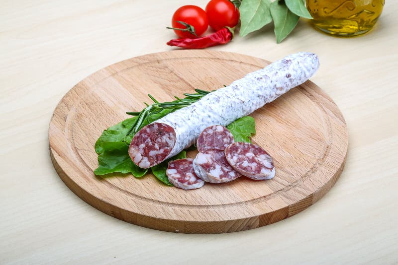 Spaanse worst - fuet stock foto. Image of snack, gastronomie - 51553730
