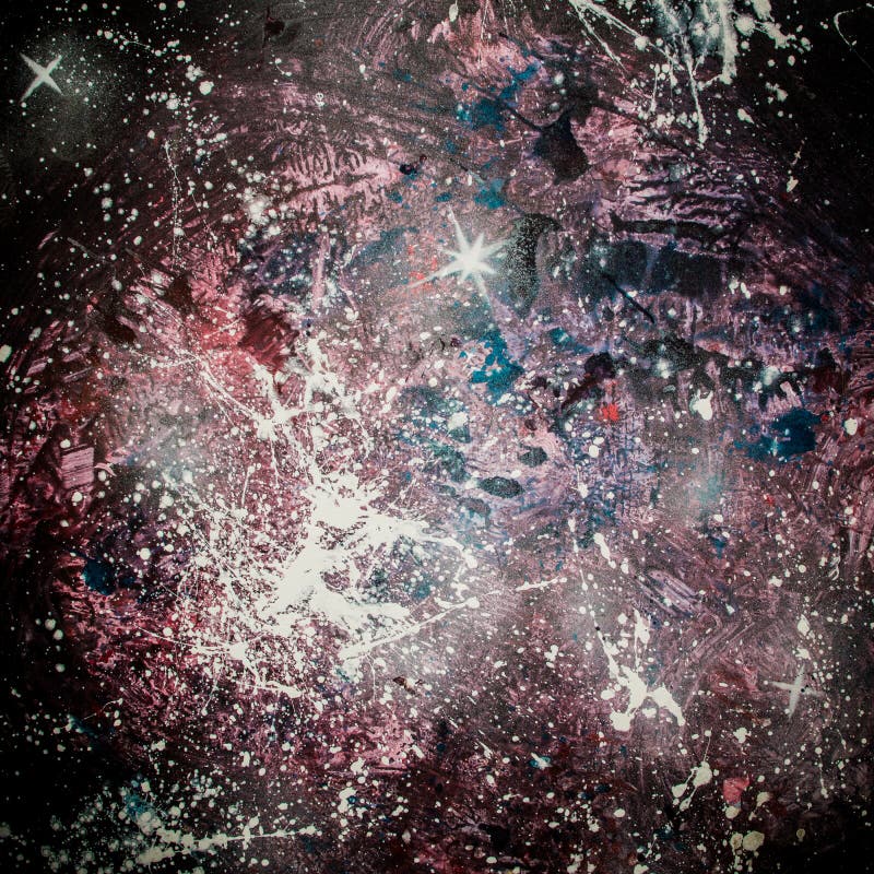 Space Abstract Background. Colorful Fractal Paint and Lights on Stock ...