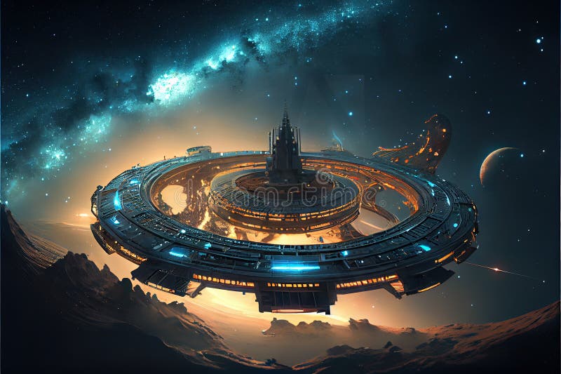 Space Abstract Background with Spaceship, Ai Generated Stock ...