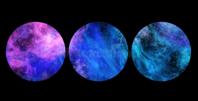 Space Abstract Galaxy Banners Set. Vector Design. Stock Vector ...