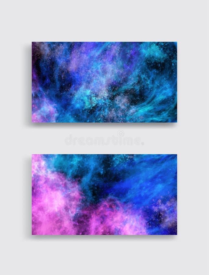 Space Abstract Galaxy Banners Set. Vector Design. Stock Vector ...