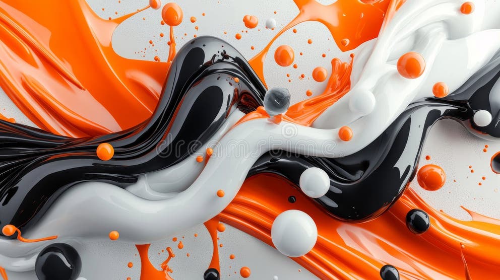In Space, Abstract Objects Collide Forming a Liquid Form. Stock Photo ...