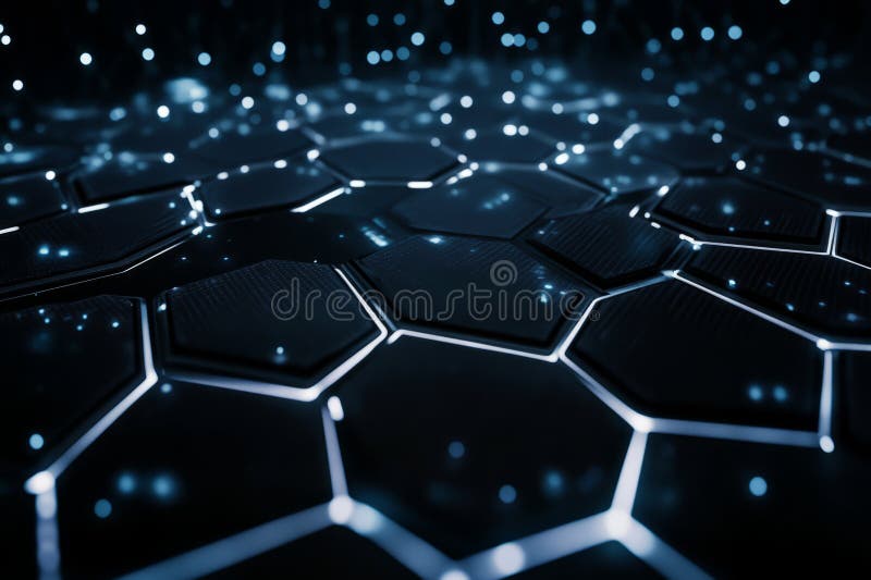 A Space-age 3D Background Where Hexagonal Panels Form a Satellite-like ...