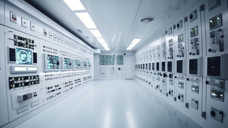 Space-age Empty White Room. Generative AI Stock Illustration ...