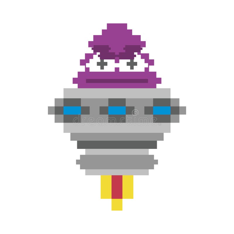 Space Alien 8 Bits Pixelated Icon Stock Vector - Illustration of icon ...