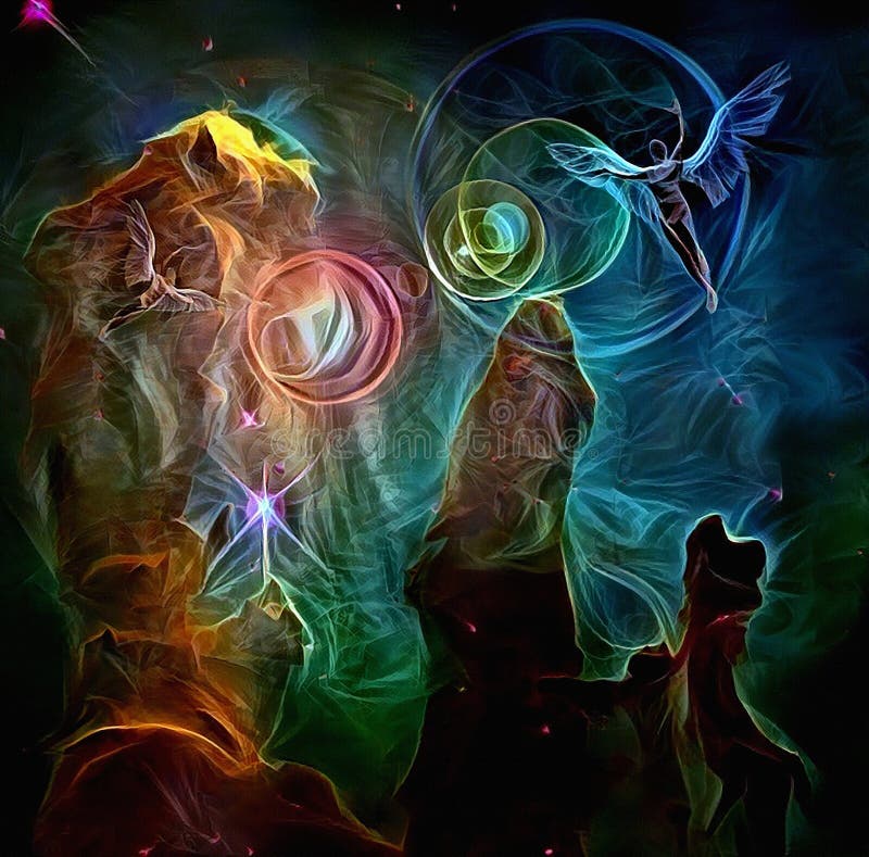 Space Angels stock illustration. Illustration of exploration - 165138880