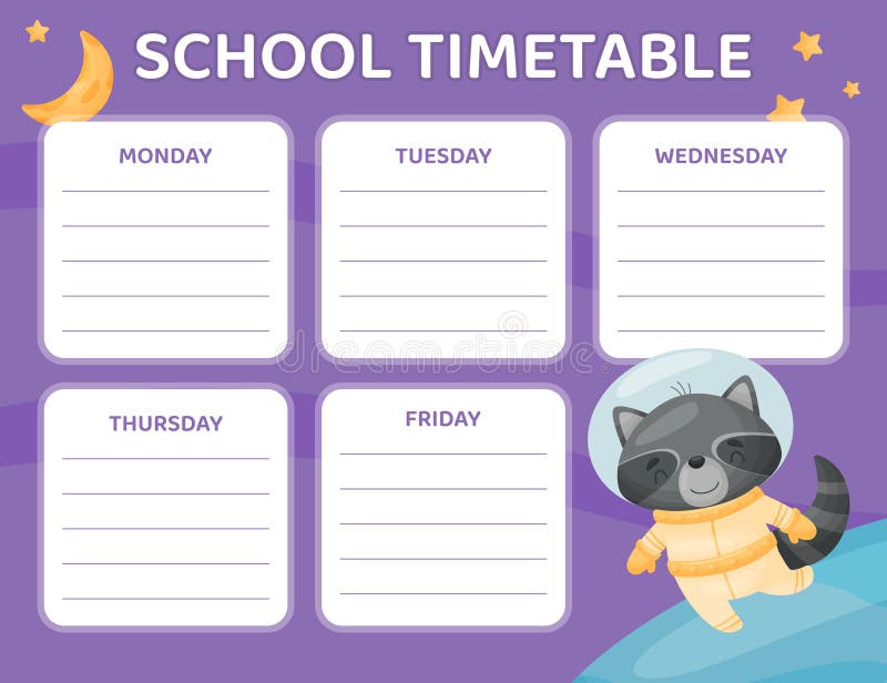 School Timetable Stock Illustrations – 10,653 School Timetable Stock ...