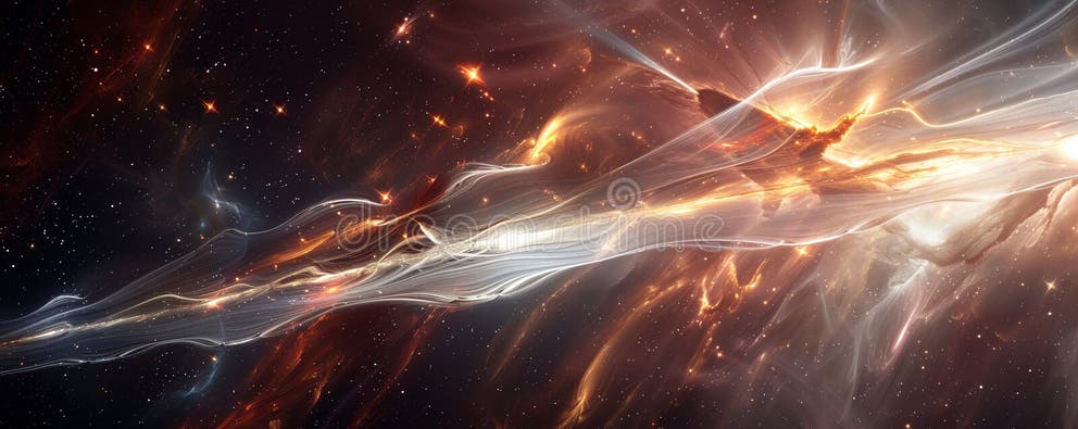 Space Anomaly with Twisting Light Beams Stock Illustration ...