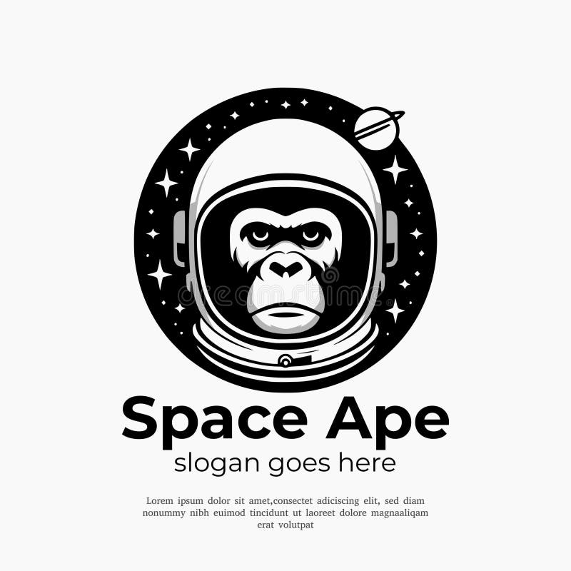 Space Ape Silhouette Logo Design Template Stock Illustration ...