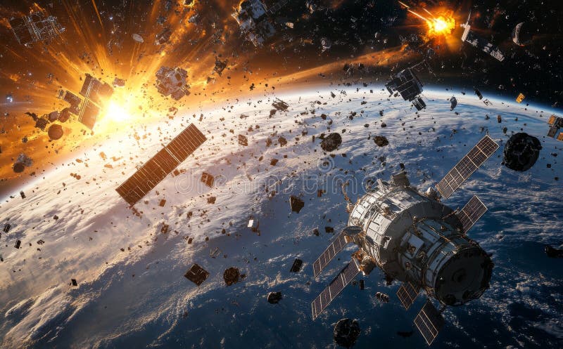 Space Art in 5K - a Graveyard of Satellites and Debris Swirling Around ...