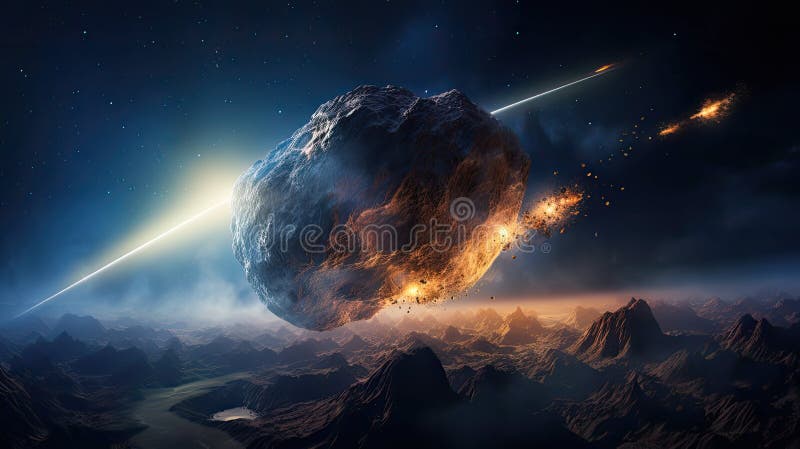 Space asteroid strike stock illustration. Illustration of asteroid ...