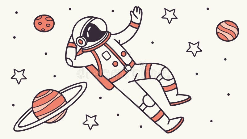 Space Astronaut with Planets, Cosmic Adventure, Zero Gravity, Galactic ...