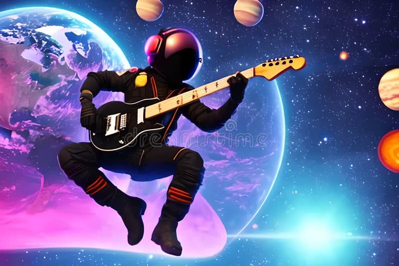 Astronaut Music Lover Vintage Vector Stock Vector - Illustration of ...