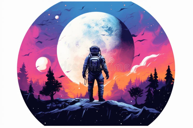 Space Astronaut and Science Fiction Vector. Beautiful Illustration ...