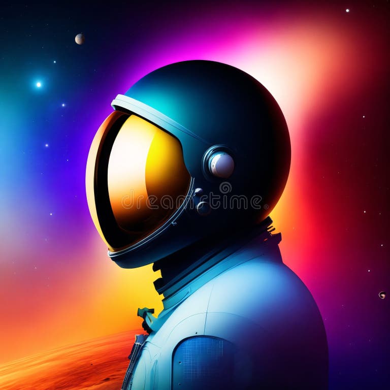 A Space Astronaut Sitting Inside a Space Rocket. Side Profile Stock ...