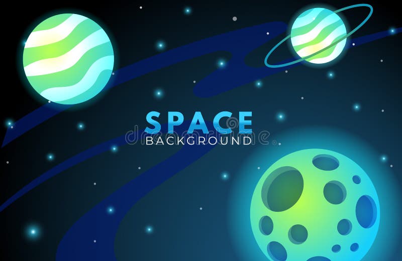 Space Background with Abstract Shape and Planets with Gradient Color ...