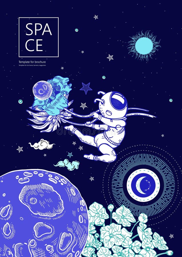 Space Background. Template for Brochures, Banners, Magazines, Posters ...