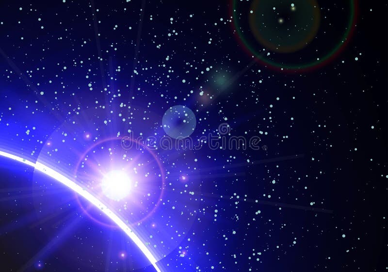 Space Background with Blue Light from Behind Stock Vector ...