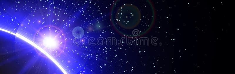 Space Background with Blue Light from Behind Stock Vector ...