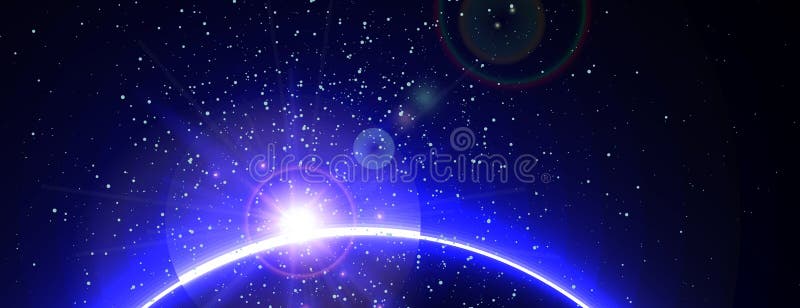 Space Background with Blue Light from Behind Stock Vector ...