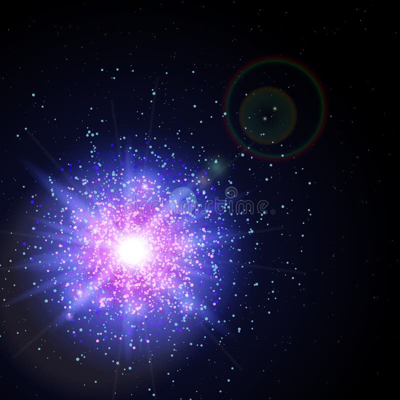 Space Background with Blue Light from Behind Stock Vector ...