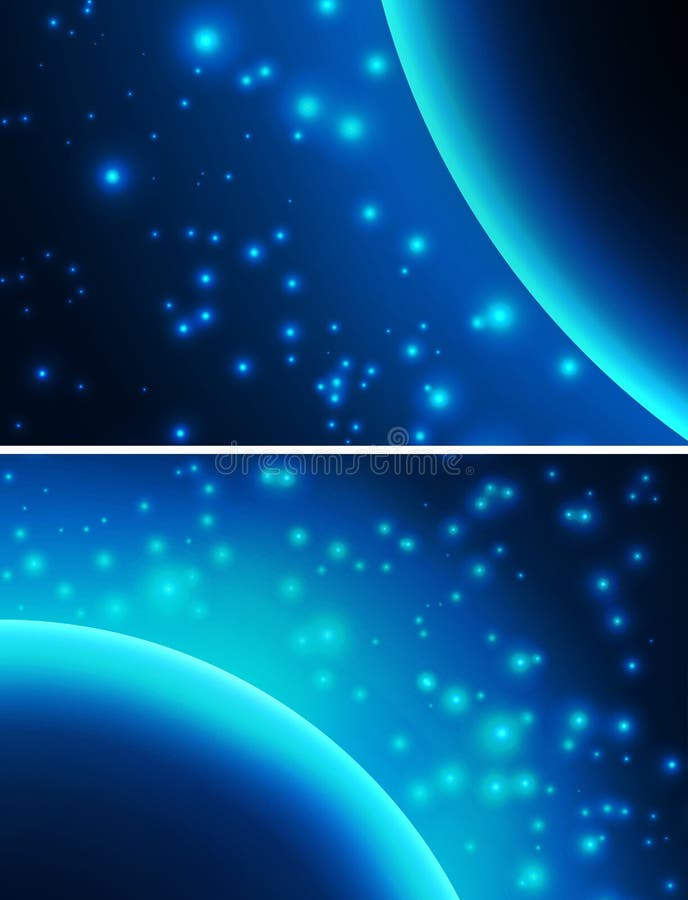 Space Background with Blue Light from Behind Stock Vector ...
