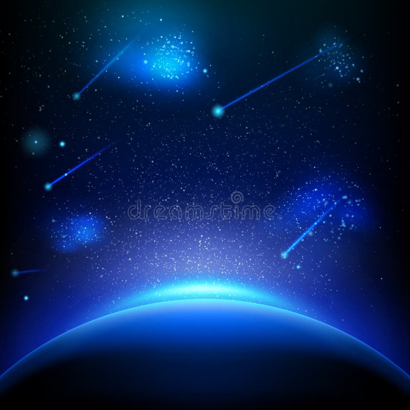 Space Background with Blue Light. EPS 10 Stock Vector - Illustration of ...
