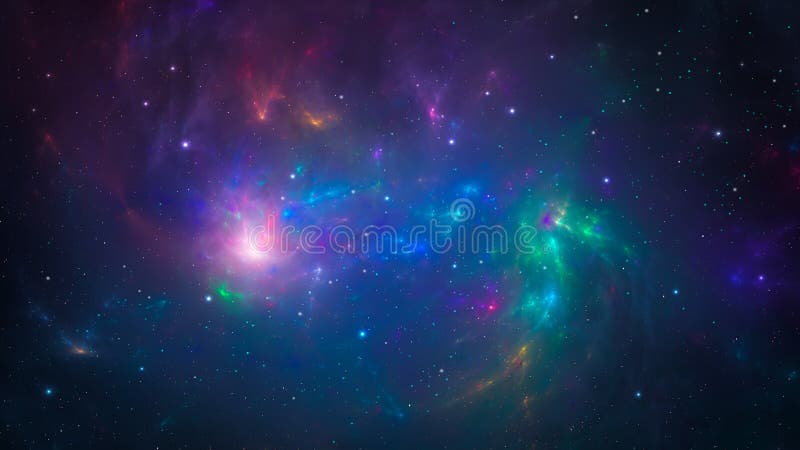 Space Background. Colorful Blue and Violet Nebula with Star Field Stock ...