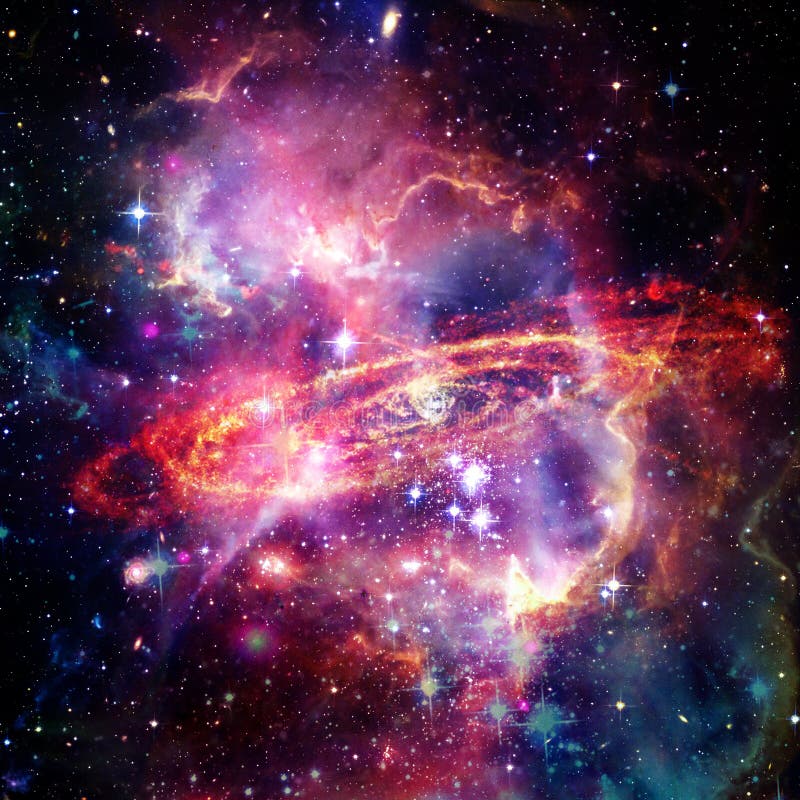 Space Background with Colorful Galaxy Cloud Nebula. the Elements of ...