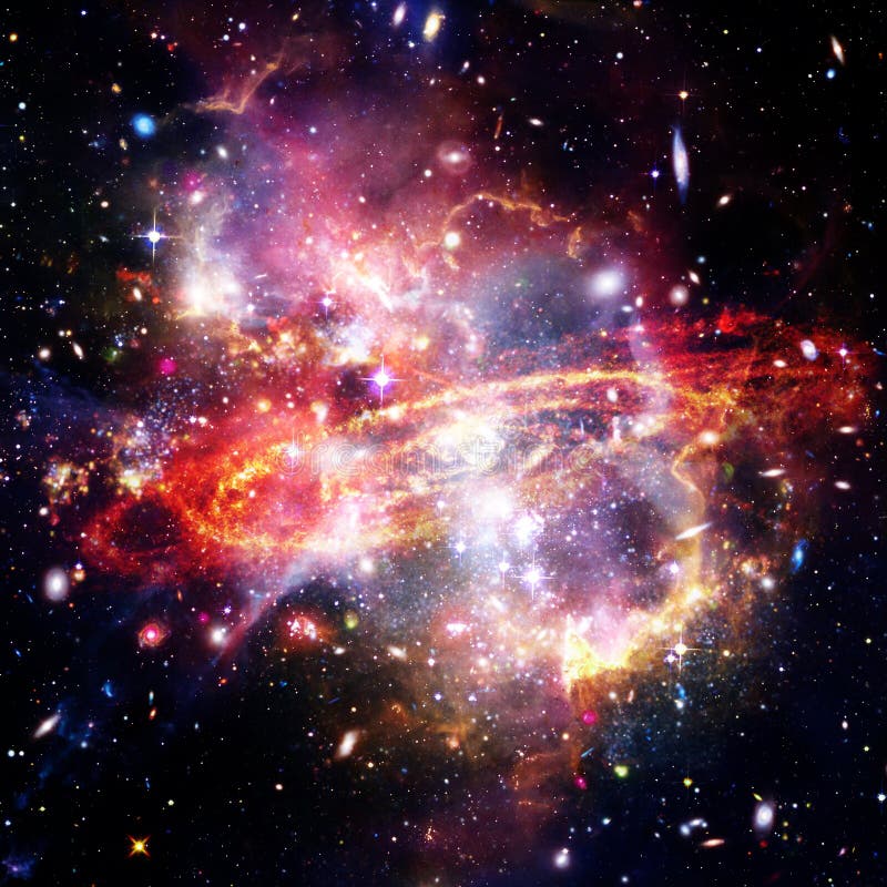 Space Background with Colorful Galaxy Cloud Nebula. the Elements of ...