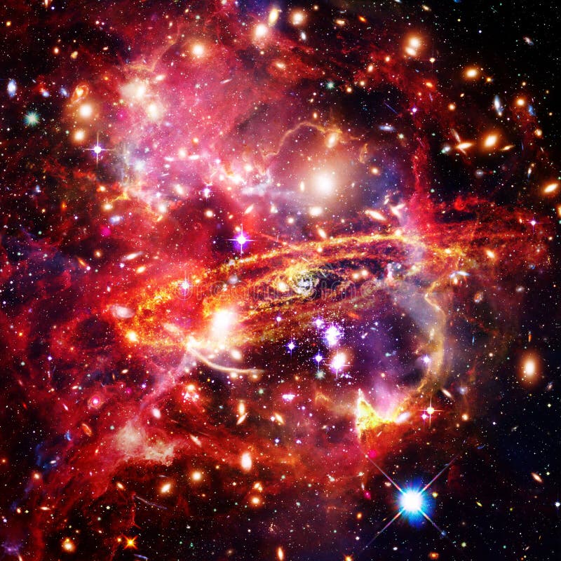 Space Background with Colorful Galaxy Cloud Nebula. the Elements of ...