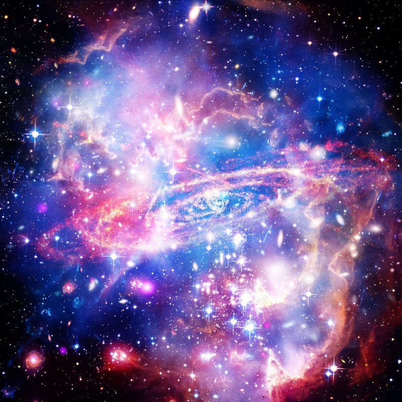 Space Background with Colorful Galaxy Cloud Nebula. the Elements of ...