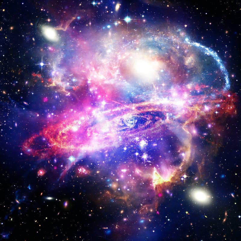 Space Background with Colorful Galaxy Cloud Nebula. the Elements of ...