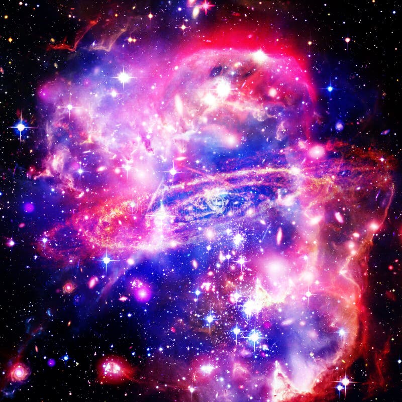 Space Background with Colorful Galaxy Cloud Nebula. the Elements of ...