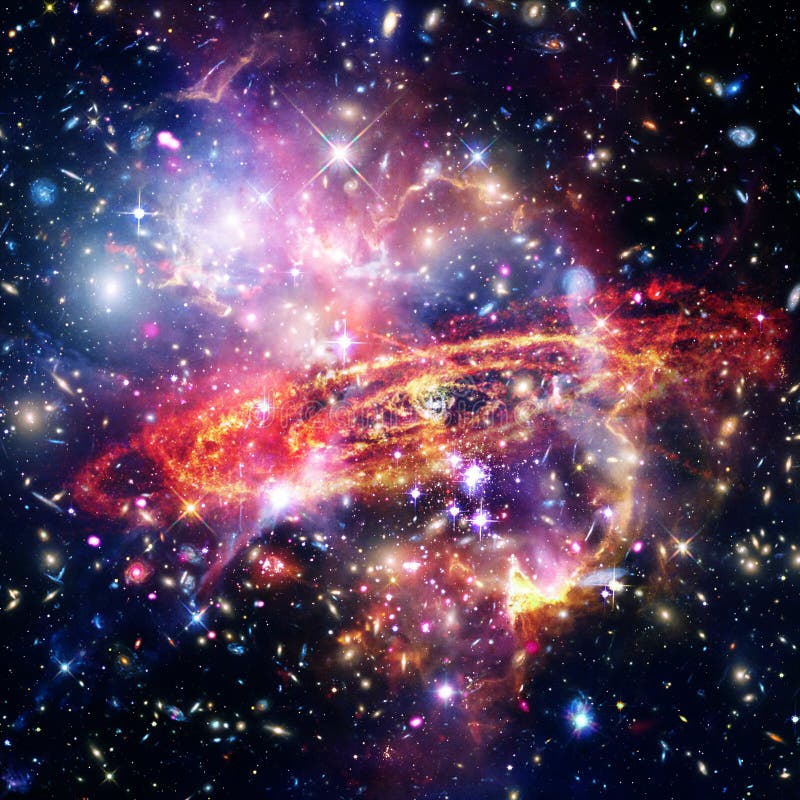 Space Background with Colorful Galaxy Cloud Nebula. the Elements of ...