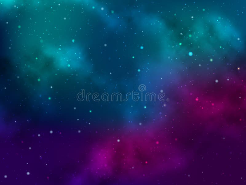 Vector Space Background with Colorful Nebula and Bright Stars. Stock ...