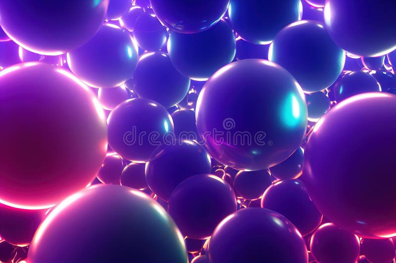 Space Background with 3D Objects of Neon Color, Modern Art Illustration ...