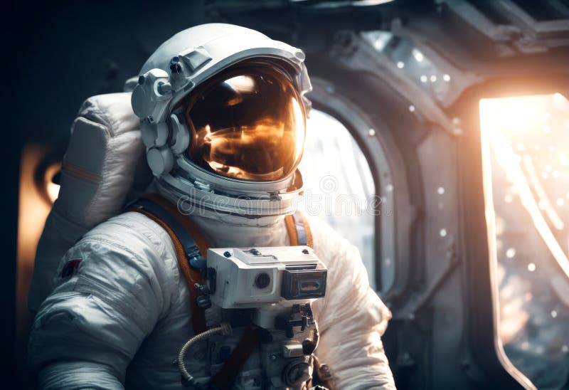 Space Background Empty Astronaut Looking White Isolated Standing ...