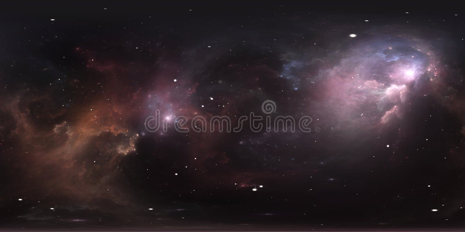 360 Degree Space Background with Nebula and Stars, Equirectangular ...
